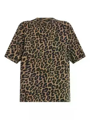 ANINE BING Leopard Print Crewneck T-shirt