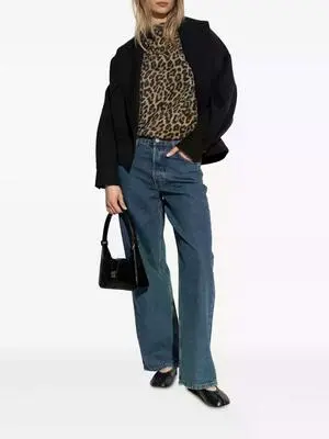 ANINE BING Leopard Print Crewneck T-shirt