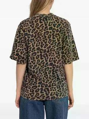 ANINE BING Leopard Print Crewneck T-shirt