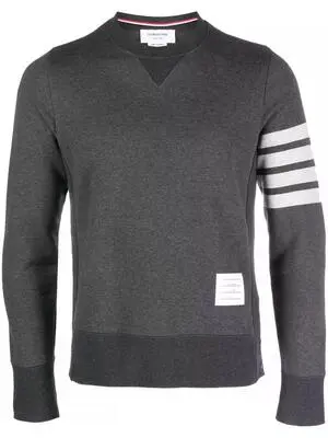 Thom Browne Logo-patch Cotton Sweatshirt - Grey
