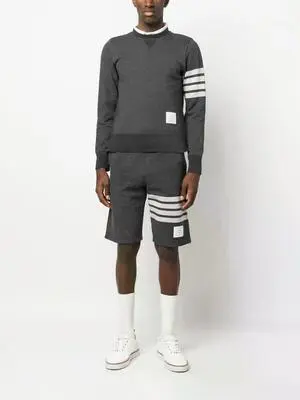 Thom Browne Logo-patch Cotton Sweatshirt - Grey