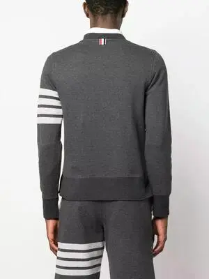 Thom Browne Logo-patch Cotton Sweatshirt - Grey