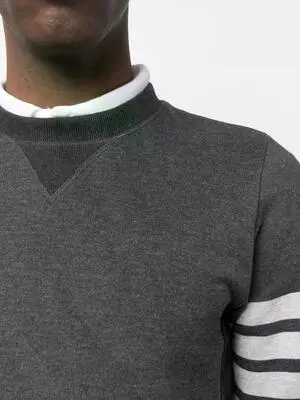 Thom Browne Logo-patch Cotton Sweatshirt - Grey