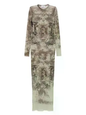 JEAN PAUL GAULTIER Graphic-print Maxi Dress - Neutrals