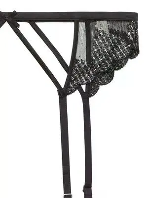 FLEUR DU MAL Heart Embroidered Garter Belt