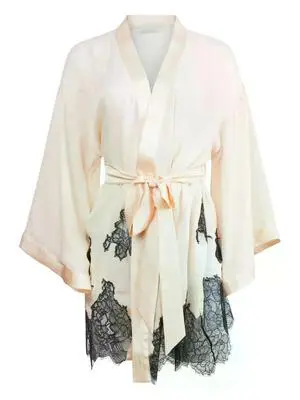 FLEUR DU MAL Lace-applique Robe - Neutrals