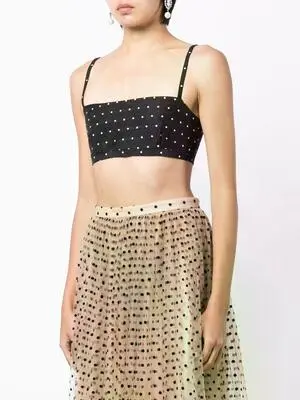 MACGRAW Abbey Polka-dot Cropped Top