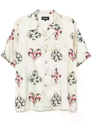PEACE AND AFTER X Tetsuya Nakamura Playing Cards Shirt - Neutrals