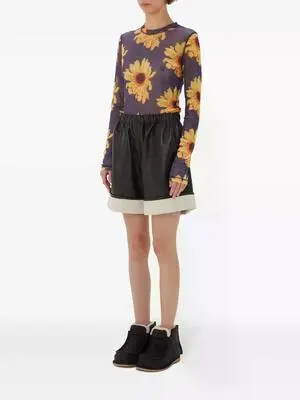JW Anderson Contrast-hem Leather Shorts