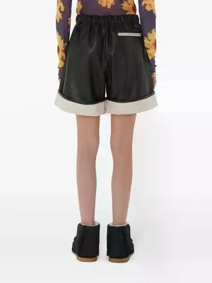 JW Anderson Contrast-hem Leather Shorts