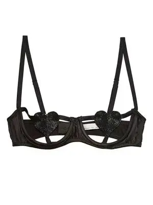 FLEUR DU MAL Queen Of Hearts Balconette Bra - Black