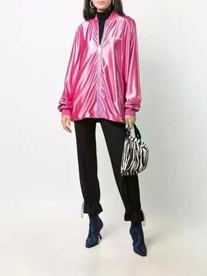 Khrisjoy Logo-print Metallic Bomber Jacket