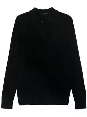 Tagliatore Ribbed-knit Polo Shirt