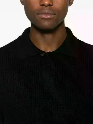 Tagliatore Ribbed-knit Polo Shirt