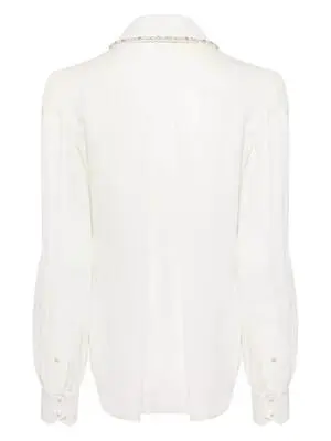 Dice Kayek Pearl-beaded Silk Shirt