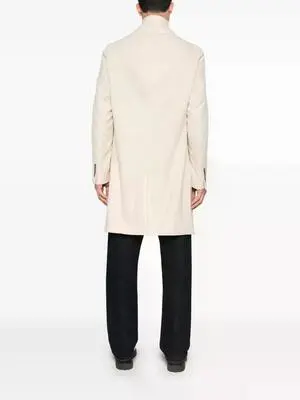 Eleventy Single-breasted Mélange Wool Coat - Neutrals