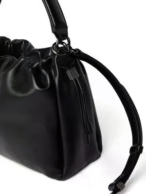 Brunello Cucinelli Mellow Leather Bucket Bag - Black
