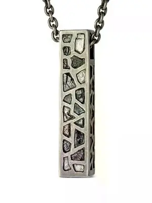 PARTS OF FOUR Cuboid Diamond Pendant Necklace - Silver