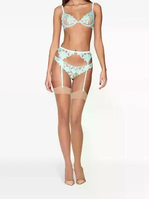 FLEUR DU MAL Lily Embroidered Plunge Demi Bra
