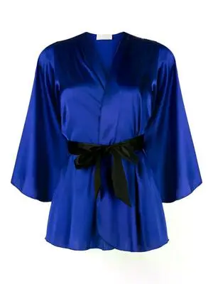 FLEUR DU MAL Angel-sleeve Robe - Blue