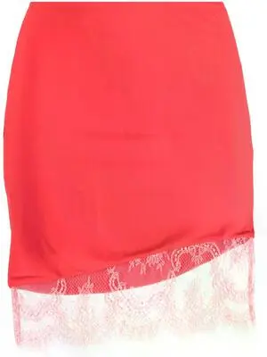 FLEUR DU MAL Floral-lace Mini Skirt - Red