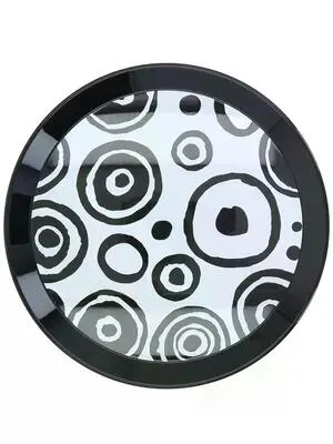 10 CORSO COMO Circle-print Steel Tray - Black