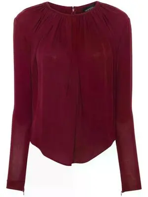 Giambattista Valli Pleat-detail Blouse - Red
