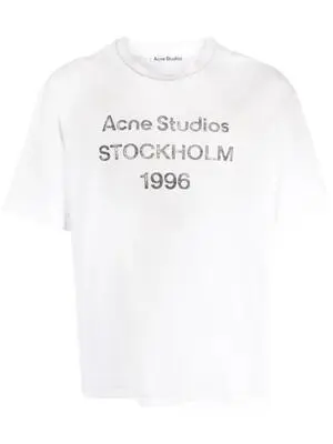 Acne Studios Logo Print Relaxed Fit T-shirt - Neutrals