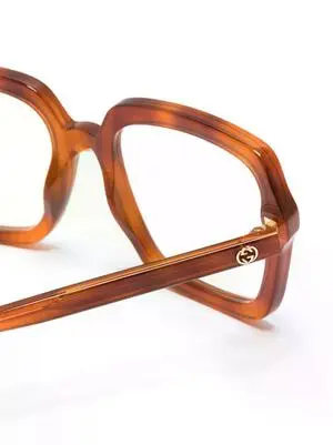 Gucci Tortoiseshell-effect Square-frame Glasses