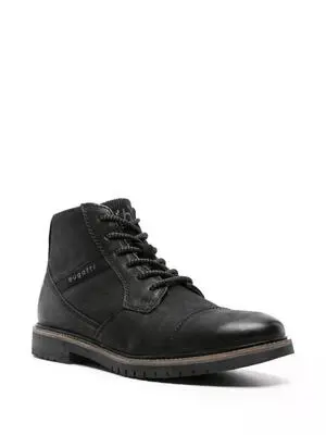 BUGATTI Caj Leather Ankle Boots - Black