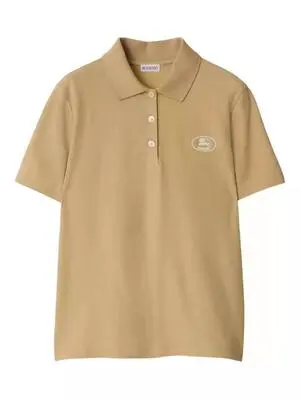 Burberry Short Sleeve Cotton Polo Shirt With Logo Embroidery