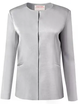 Alejandra Alonso Rojas Satin Fitted Jacket