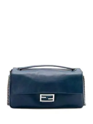 Fendi Leather Baguette Shoulder Bag - Blue