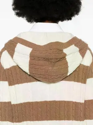SEMICOUTURE Striped Cable Knit Sweater