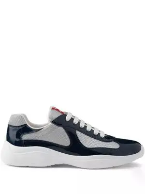 Prada America's Cup Sneakers In Patent Leather And Technical Fabric - Blue
