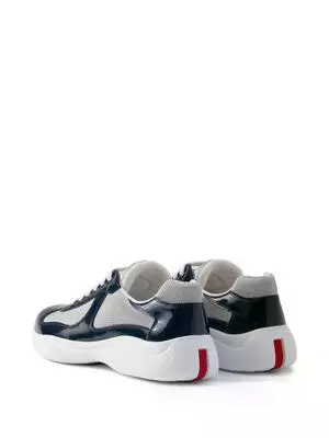 Prada America's Cup Sneakers In Patent Leather And Technical Fabric - Blue