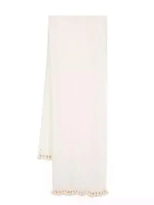 Max Mara Pompom-detail Scarf - Neutrals