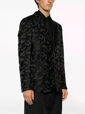 Comme Des Garçons Single-breasted Jacquard Blazer