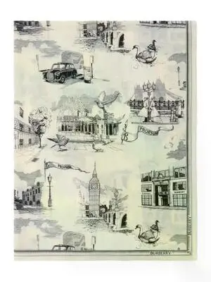 Burberry London Landmarks Wool Silk Scarf - Neutrals