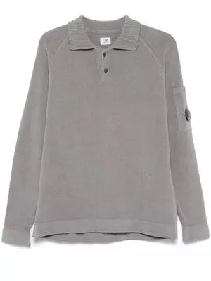 C.P. COMPANY Cotton Chenille Polo Shirt - Grey