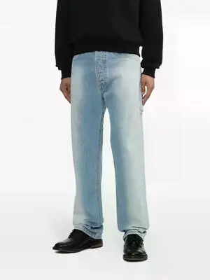 Random Identities Cut-out Straight-leg Jeans