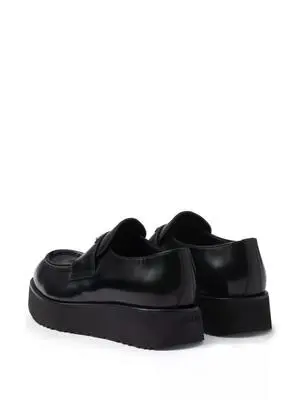 Prada Logo-plaque Brushed Leather Loafers