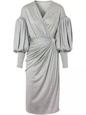 Burberry Puff Sleeve Wrap Dress