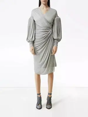 Burberry Puff Sleeve Wrap Dress