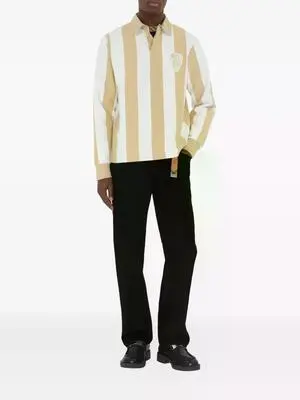 Burberry Loose Fit Wide Leg Jeans With Logo Appliqu