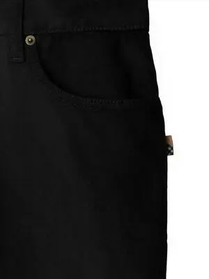 Burberry Loose Fit Wide Leg Jeans With Logo Appliqu