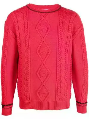 MARINE SERRE Wool Cable Knit Jumper