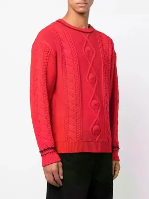 MARINE SERRE Wool Cable Knit Jumper