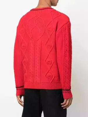 MARINE SERRE Wool Cable Knit Jumper