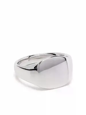 Tom Wood Mini Cushion Signet Ring - Silver